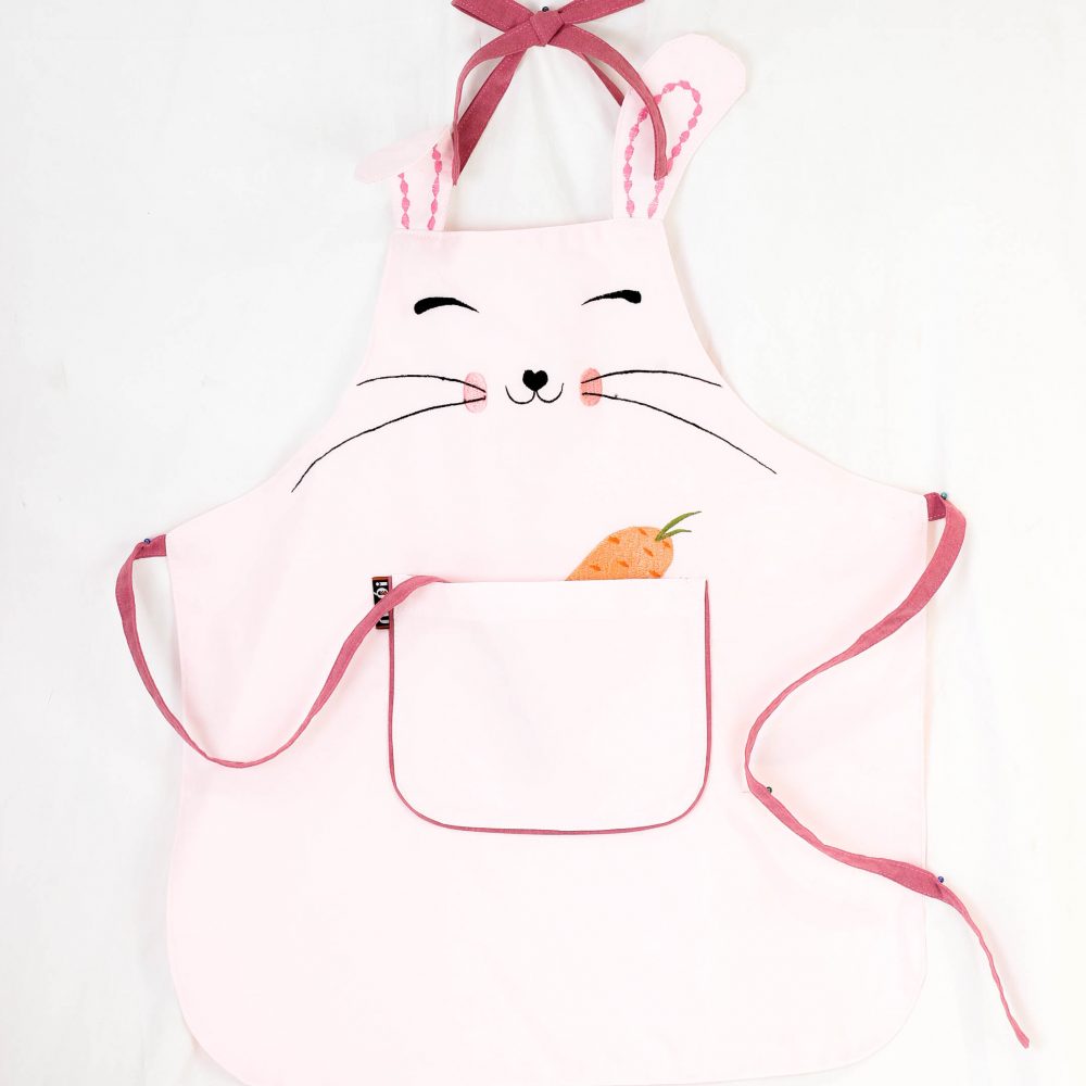 A BUNNY KIDS APRON - WHITE - TẠP DỀ CHO BÉ BY NGÓI APRON